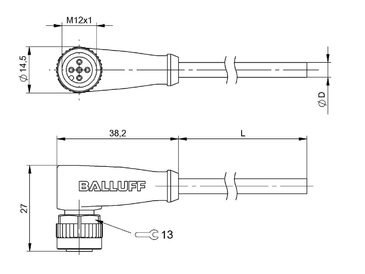 M12 5P 90度連接線 耘立企業有限公司