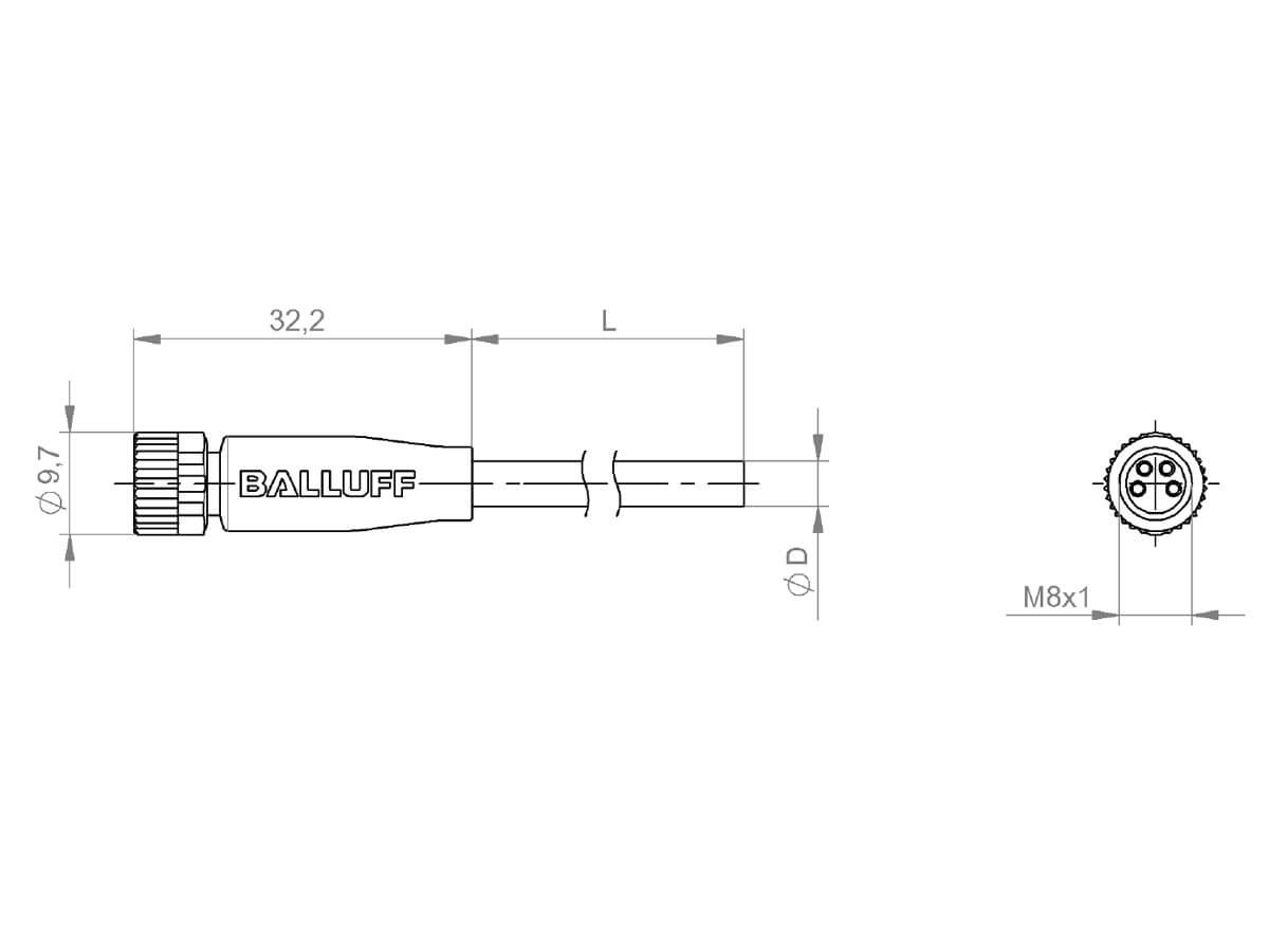 M8 4P 180度連接線 耘立企業有限公司